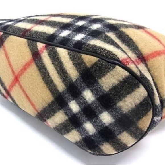 Burberry | Bags | Auth Burberry Nova Check Tote Wool And Leather ...
